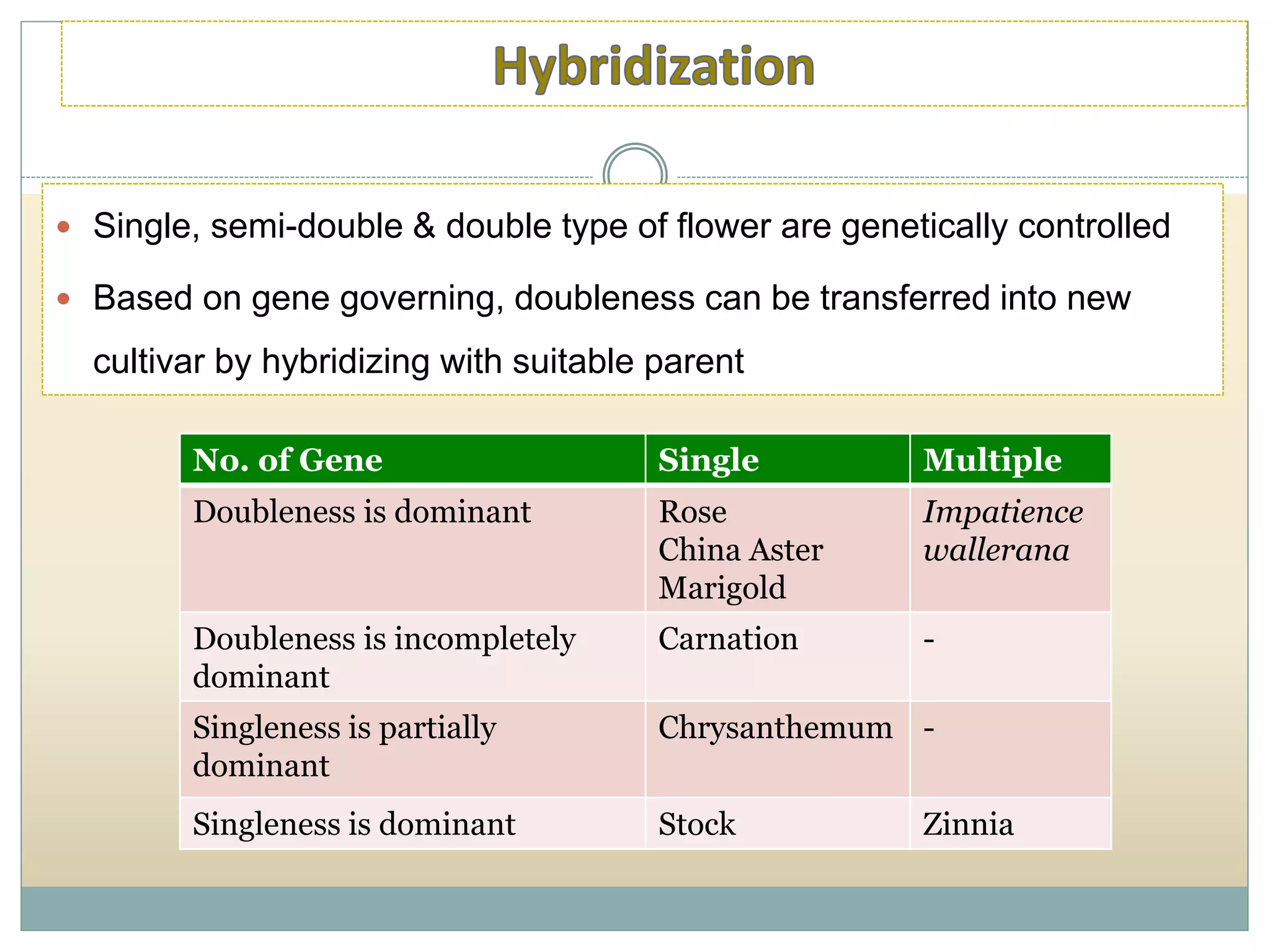 Breeding for Different Flower Forms in Ornamental Crops | PPTX