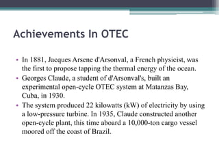 ocean thermal energy conversion(OTEC) | PPTX