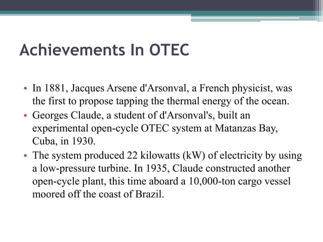 ocean thermal energy conversion(OTEC) | PPTX | Power and Energy ...