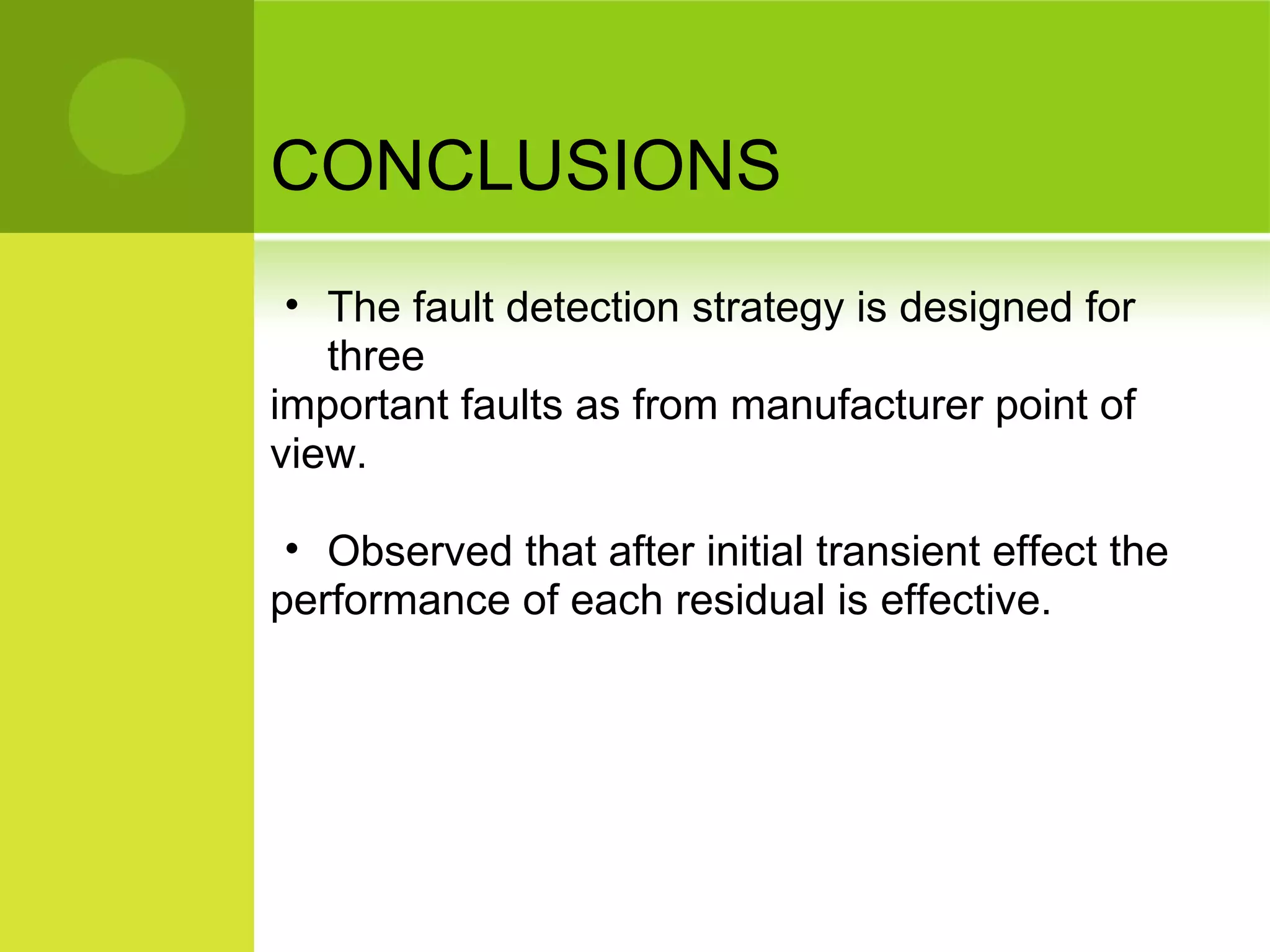 FAULT DETECTION AND FAULT DIAGNOSIS | PPT