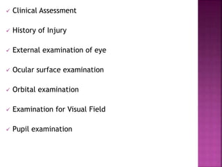 Examination of eyes | PPTX