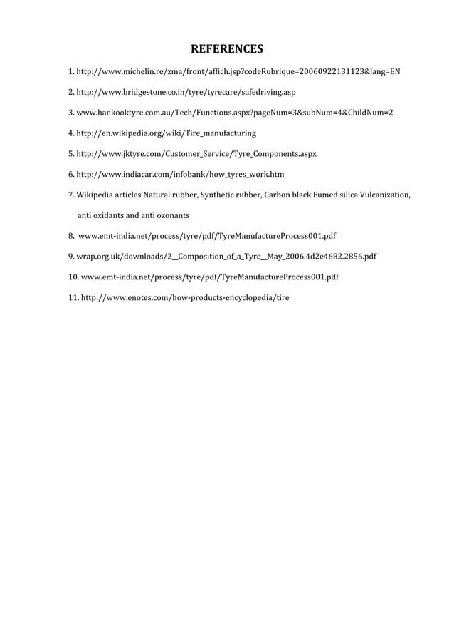 Manufacturing Processes - Tyre | PDF | Geology | Science