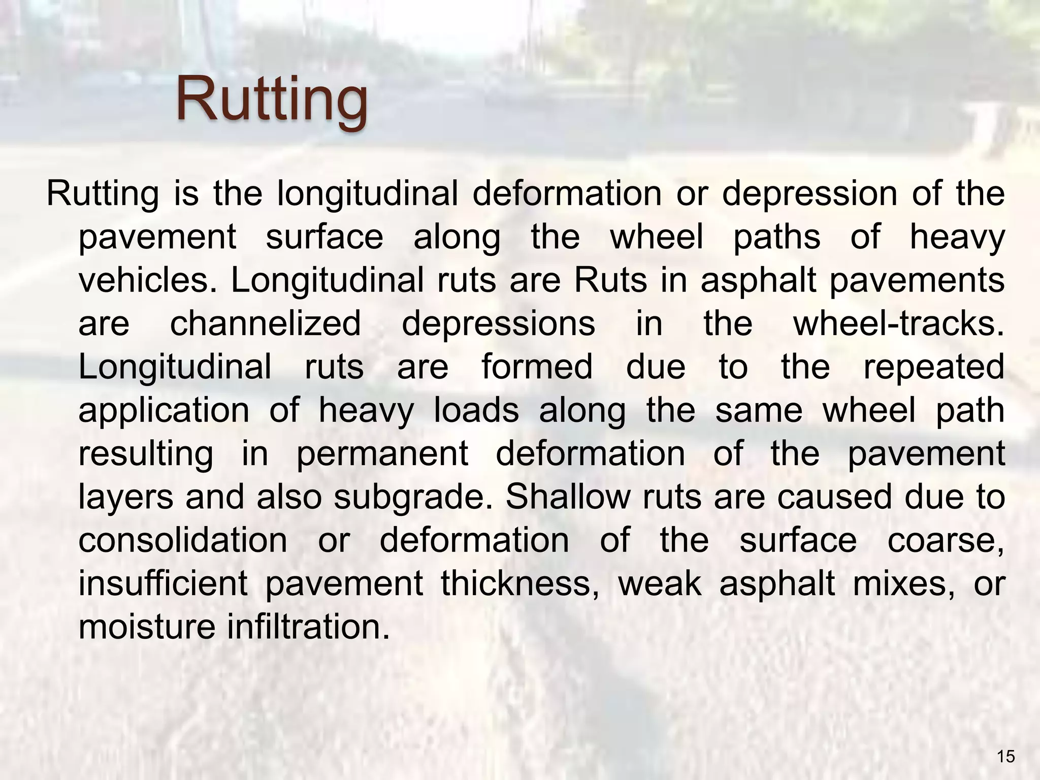Seminar Presentation "Pavements failures and their maintenance" | PPTX