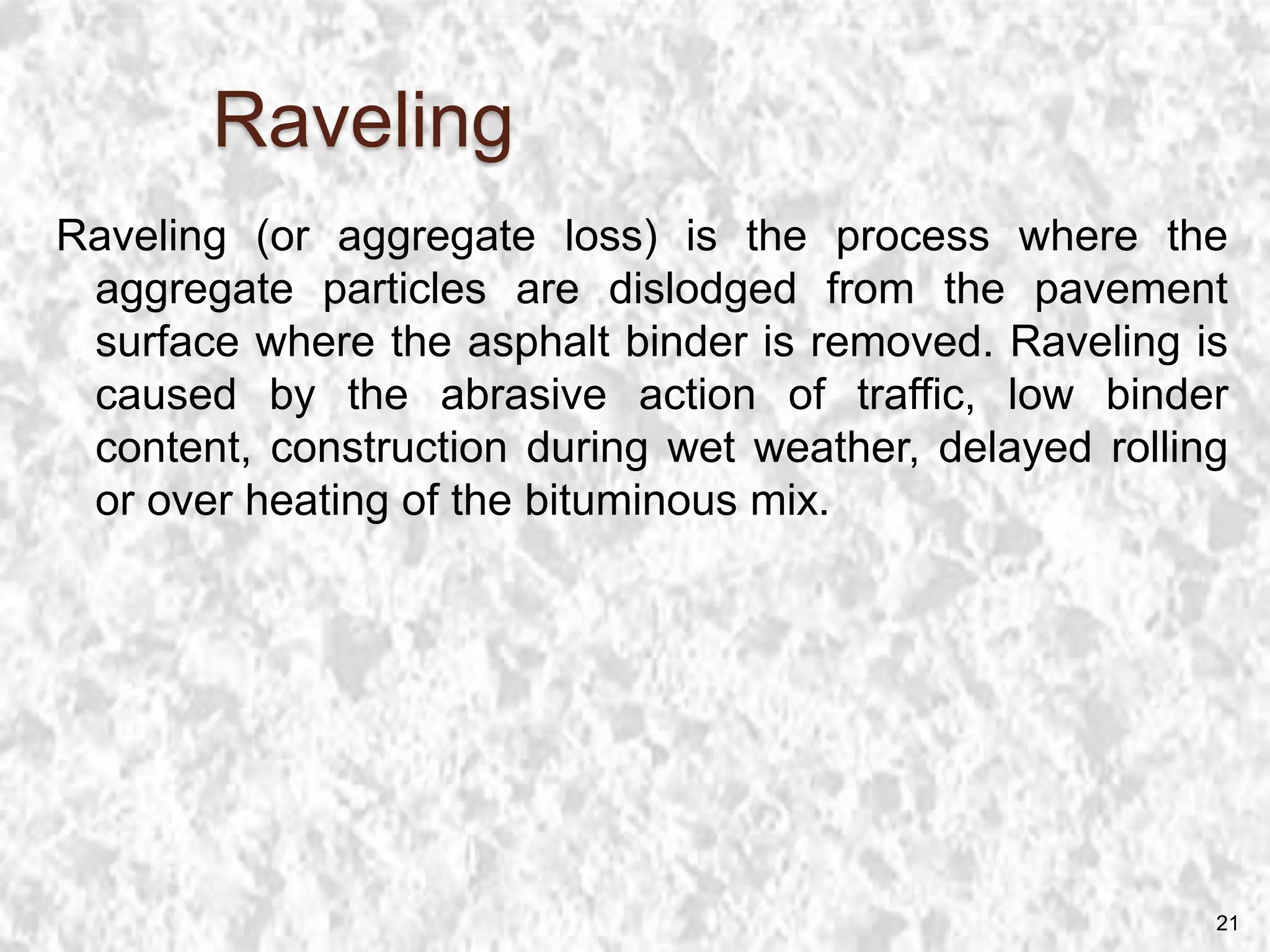 Seminar Presentation "Pavements failures and their maintenance" | PPTX