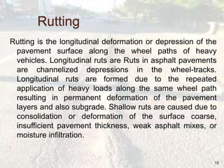 Seminar Presentation "Pavements failures and their maintenance" | PPTX