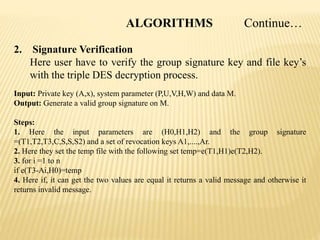 Secure data sharing for dynamic groups in multi-owner using cloud | PPT