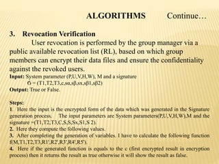 Secure data sharing for dynamic groups in multi-owner using cloud | PPT