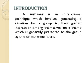 Seminar intro | PPT