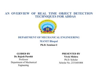 Seminar -I PPT Vivek RT-Object Detection.pptx