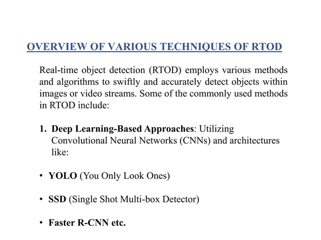 Seminar I Ppt Vivek Rt Object Detection Pptx