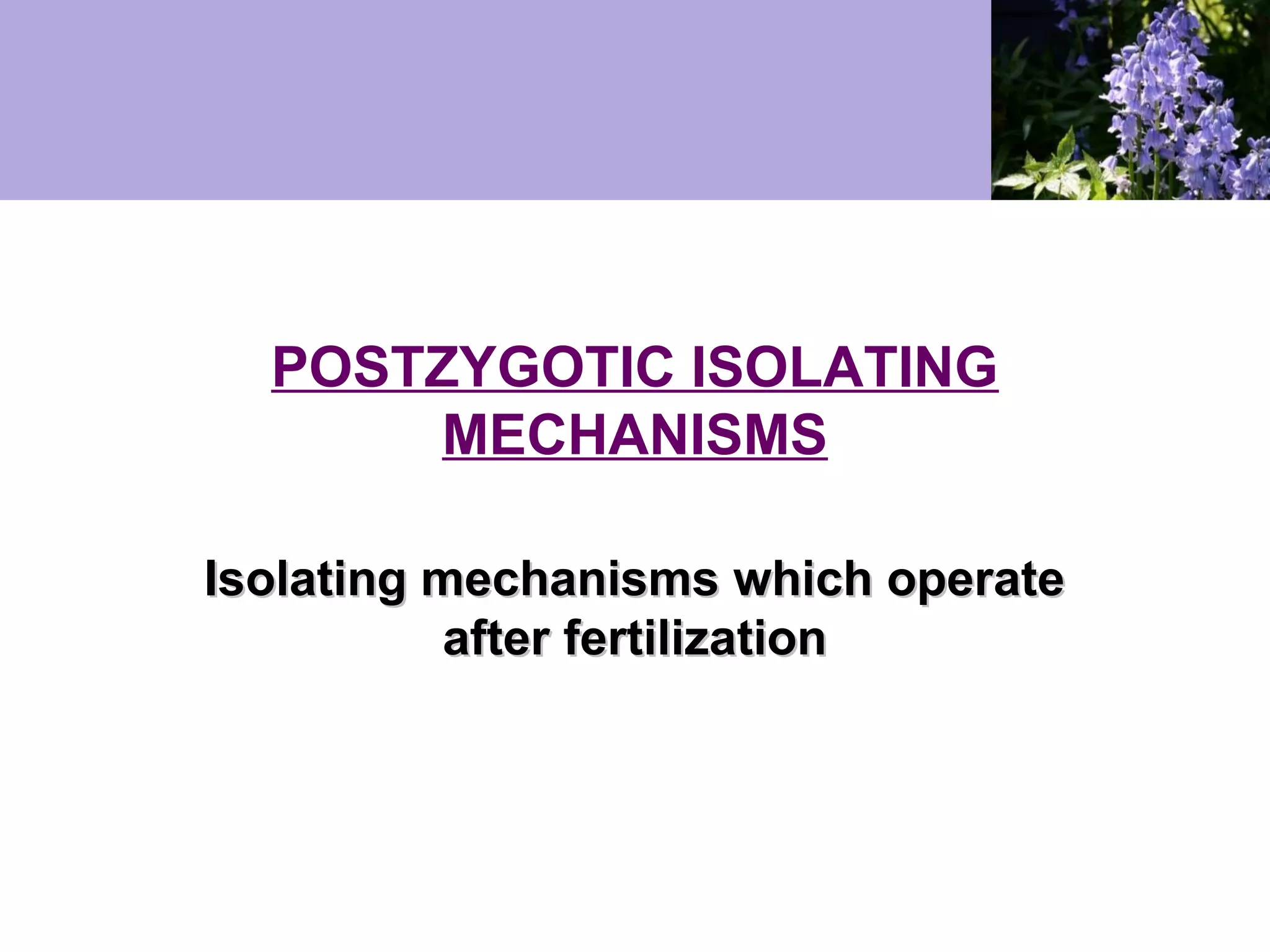 Isolating mechanisms - kashmeera | PPT