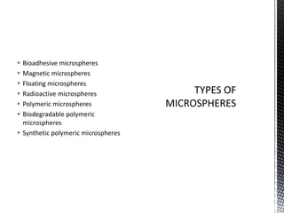 MICROCAPSULE/ MICROSPHERES:- TYPES, PREPARATION & EVALUATION | PPT