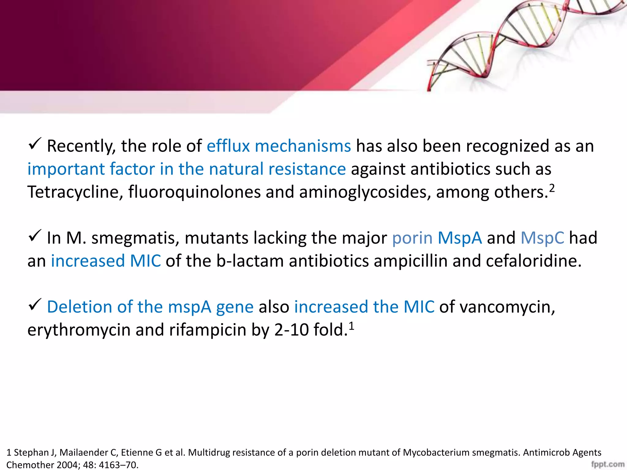 MOLECULAR BASIS & MECHANISMS OF DRUG RESISTANCE IN MYCOBACTERIUM ...