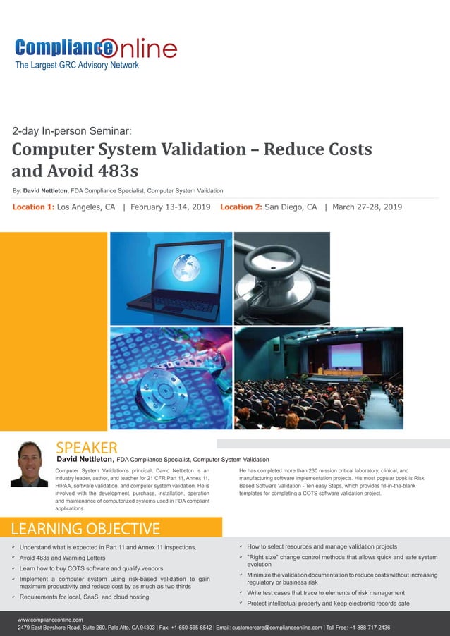 Computer System Validation – Reduce Costs and Avoid 483s | PDF