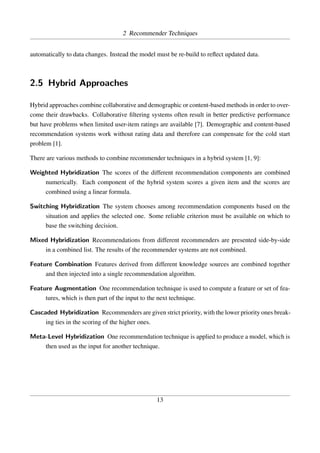 Recommender Engines Seminar Paper | PDF