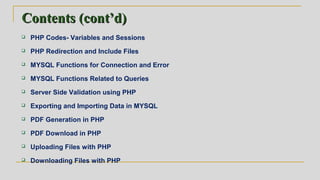 Overview of PHP and MYSQL | PPT