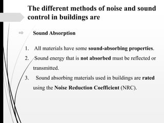 noise control in buildings, description about sound and noise control ...
