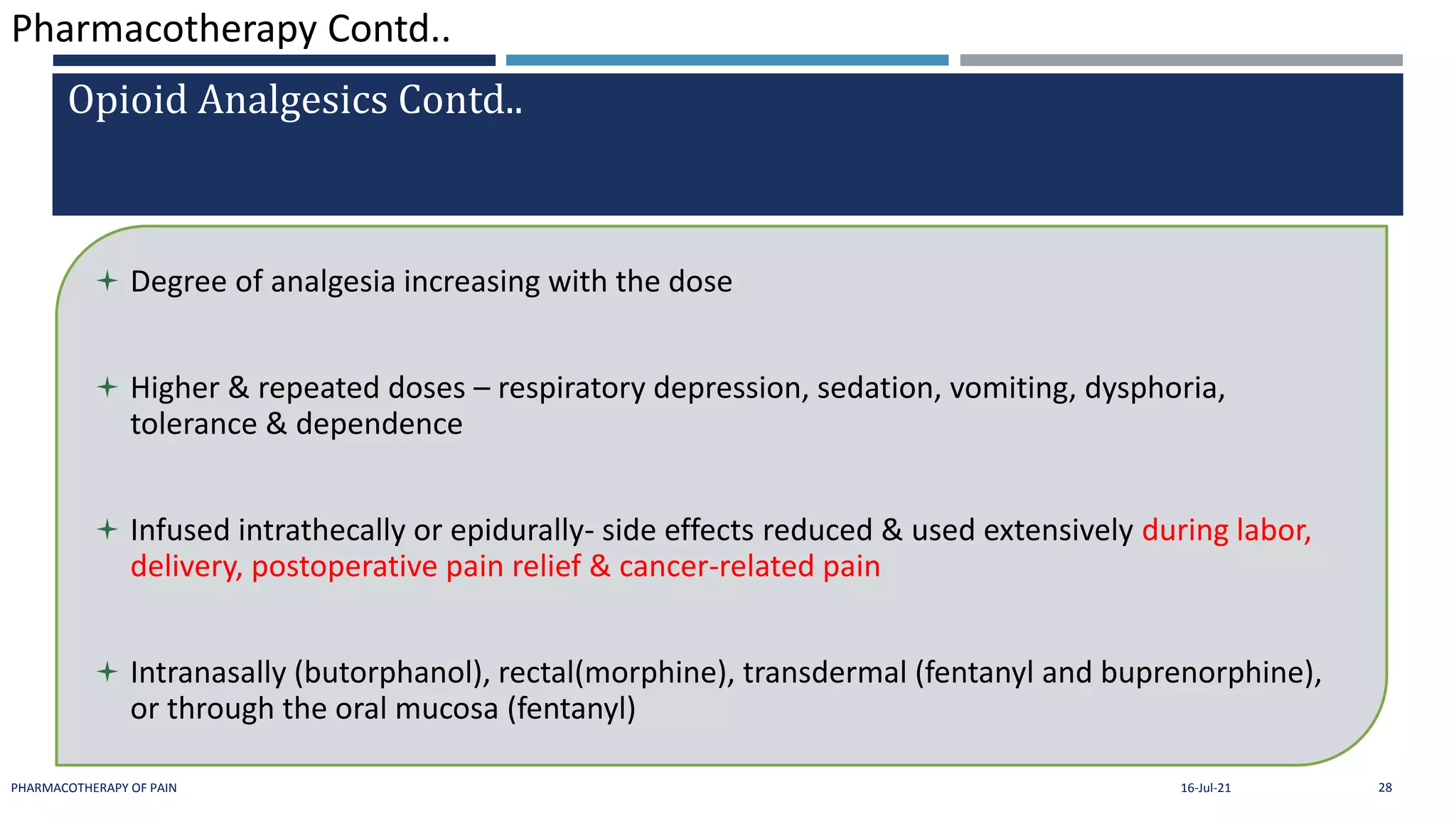 Pharmacotherapy of Pain | PPTX