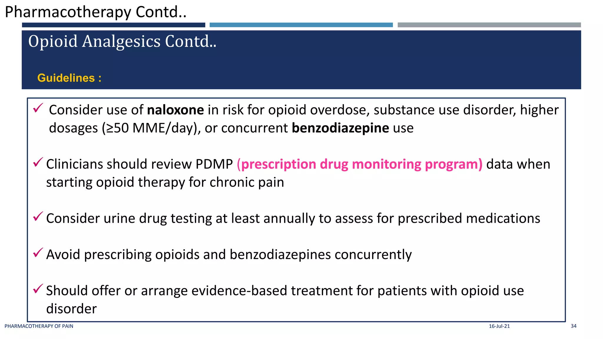 Pharmacotherapy of Pain | PPTX