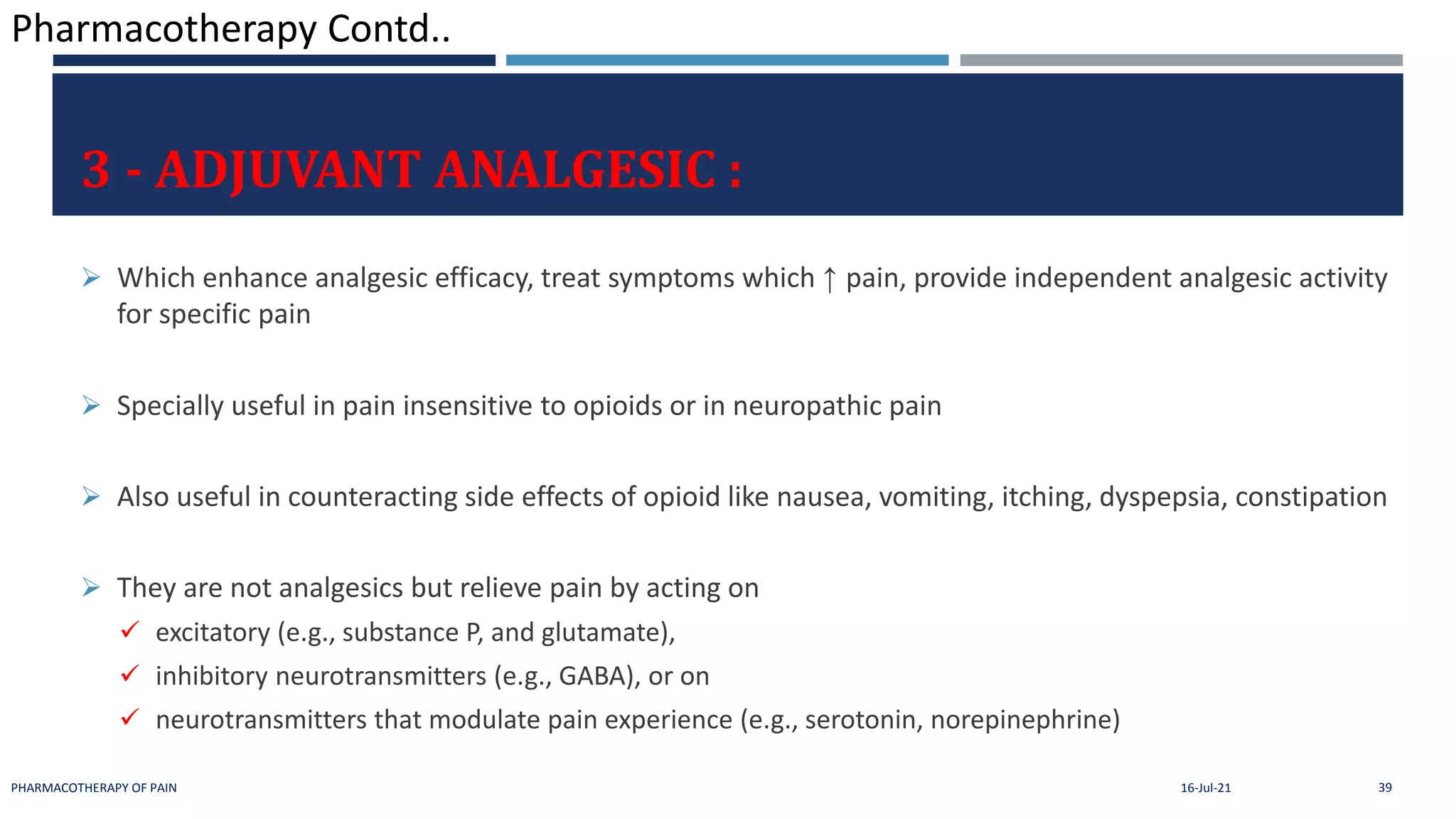 Pharmacotherapy of Pain | PPTX