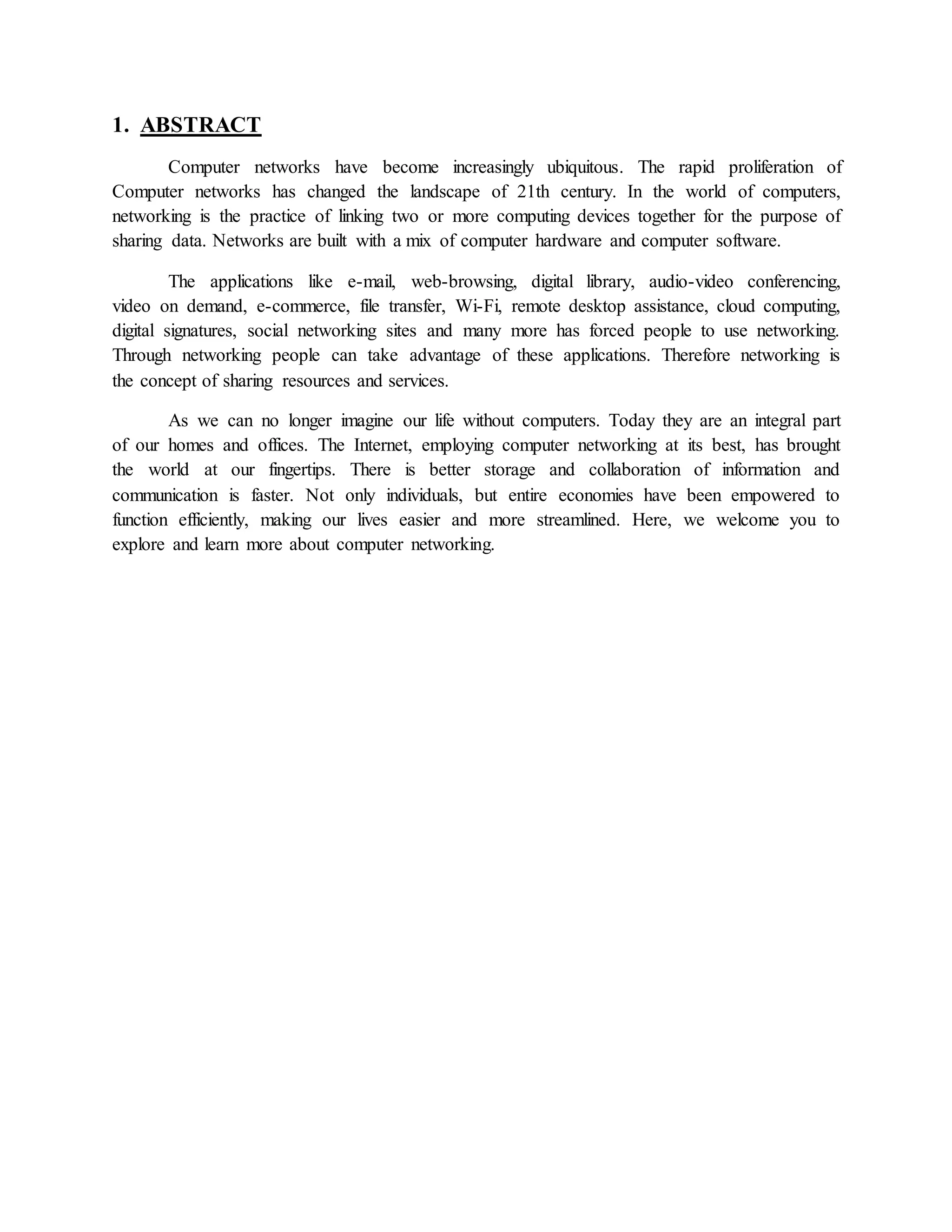 Seminar report-networking | DOCX