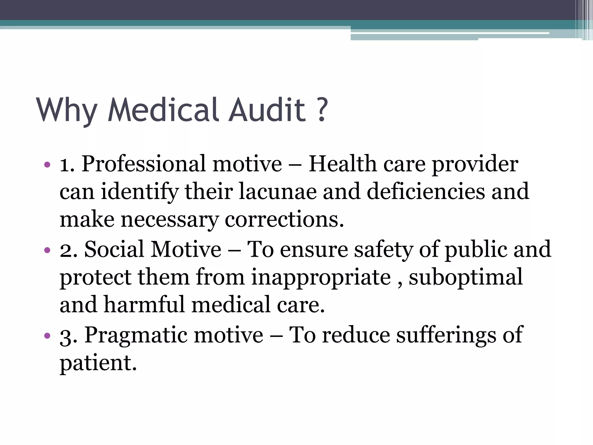 Role of Medical Audit | PPTX