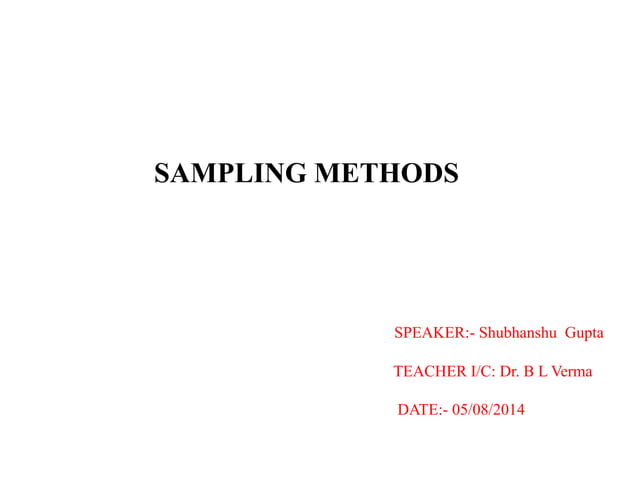 Seminar sampling methods | PPTX | Science