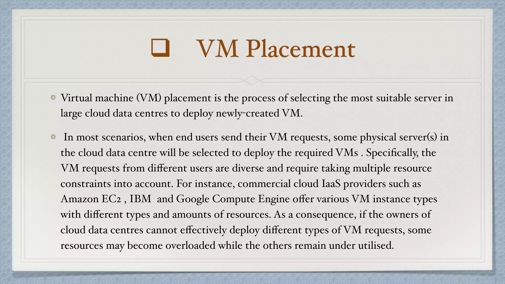 Virtual machine consolidation for balanced resource utilisation and ...