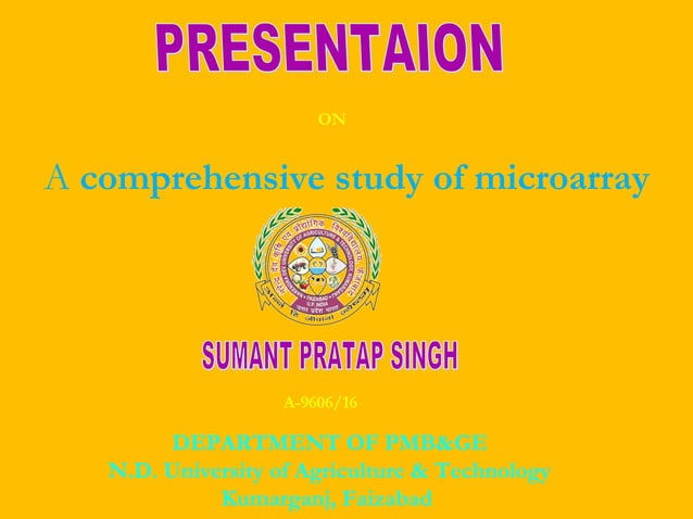 A comprehensive study of microarray | PPT