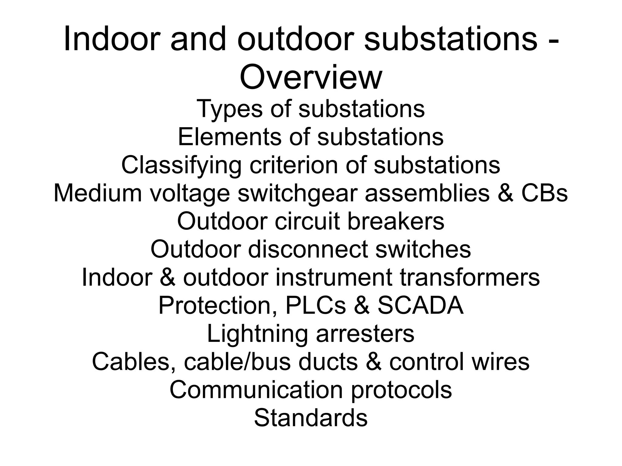 Indoor & outdoor substations, an overview | ODP