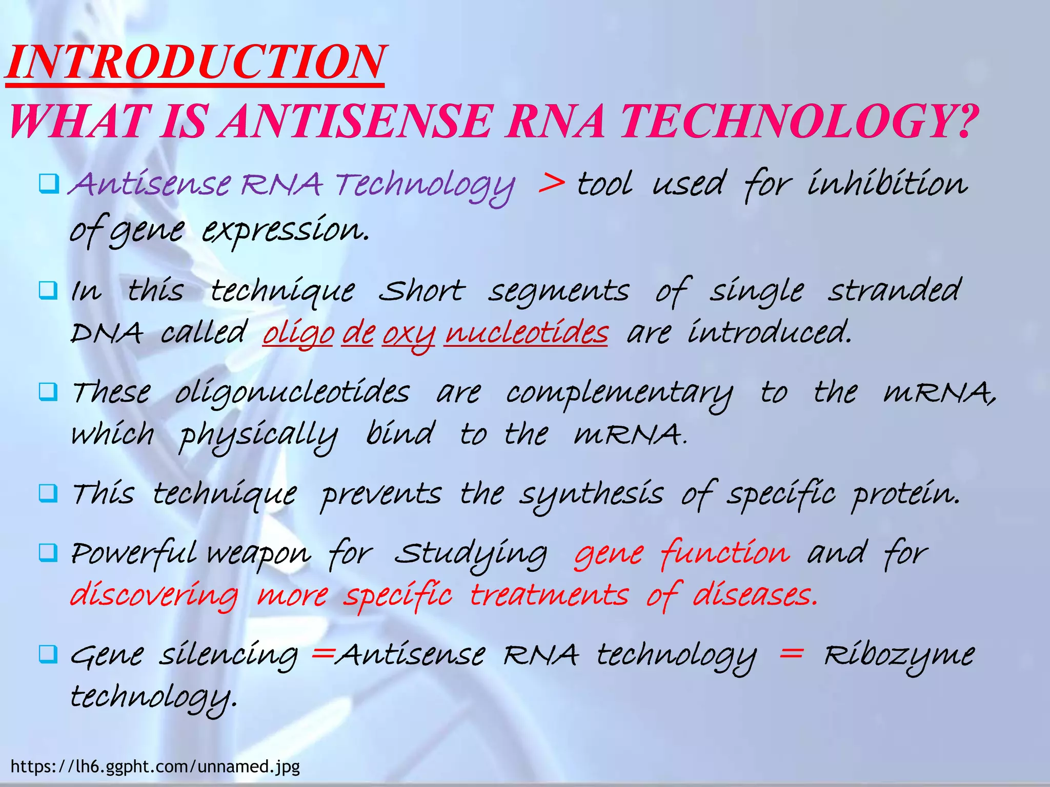 Antisense RNA Technology | PPTX