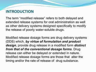 MODIFIED RELEASE DRUG DELIVERY SYSTEM | PPTX