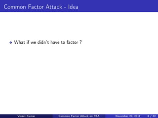 Common Factor Attack on RSA | PPT