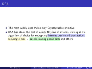 Common Factor Attack on RSA | PPT