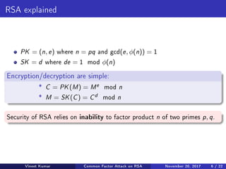 Common Factor Attack on RSA | PPT