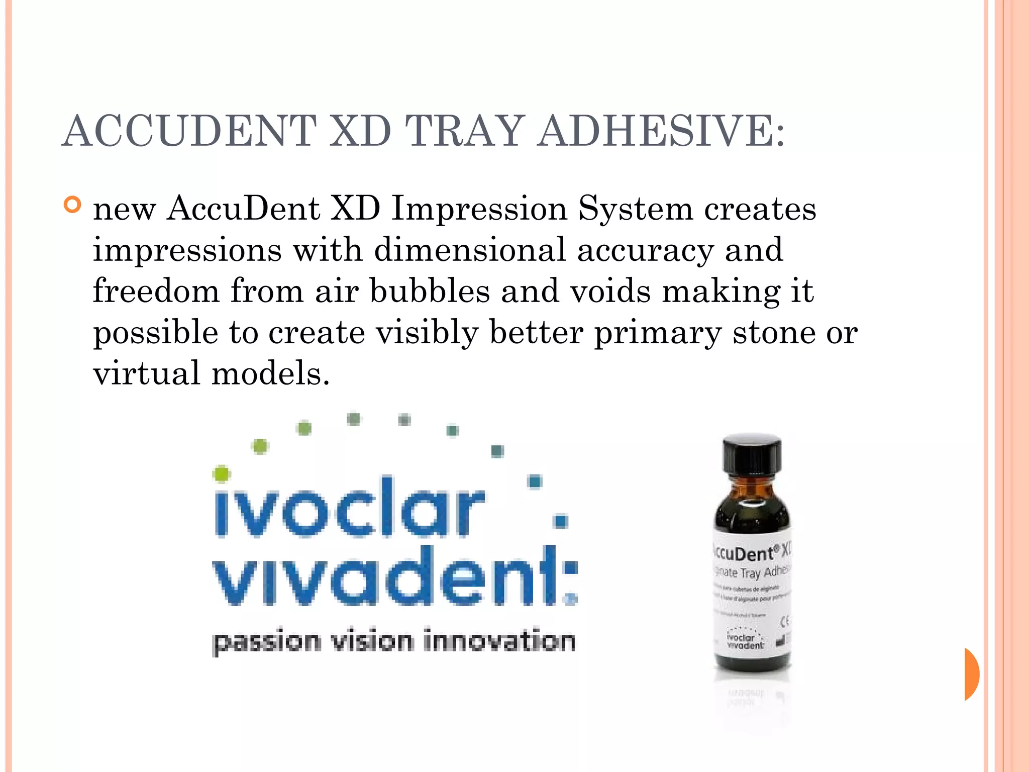 recent advances in impression materials | PPT