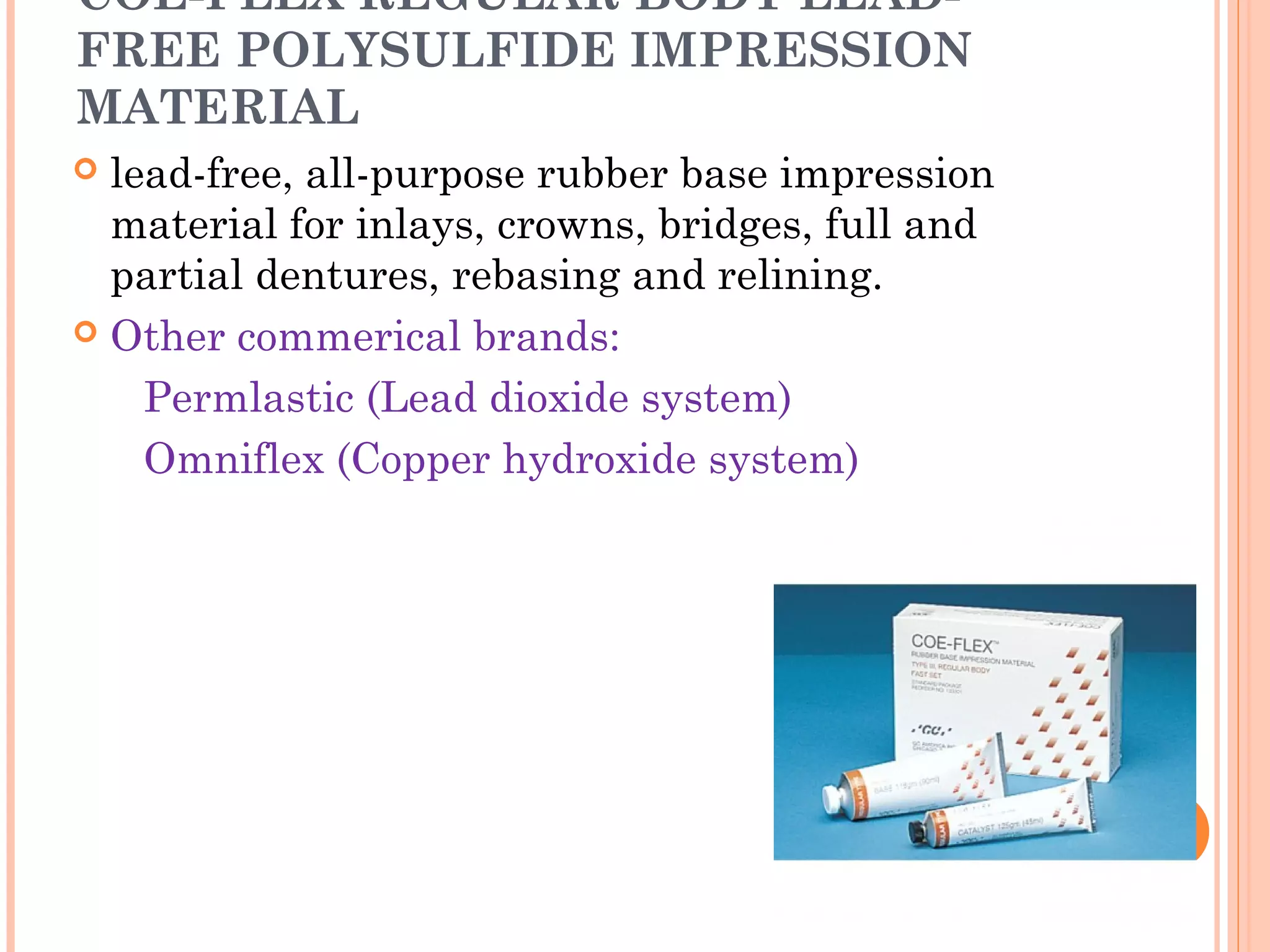 recent advances in impression materials | PPT