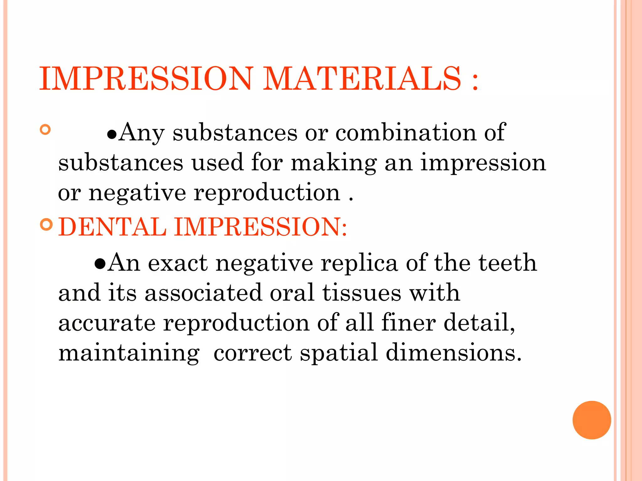 recent advances in impression materials | PPT