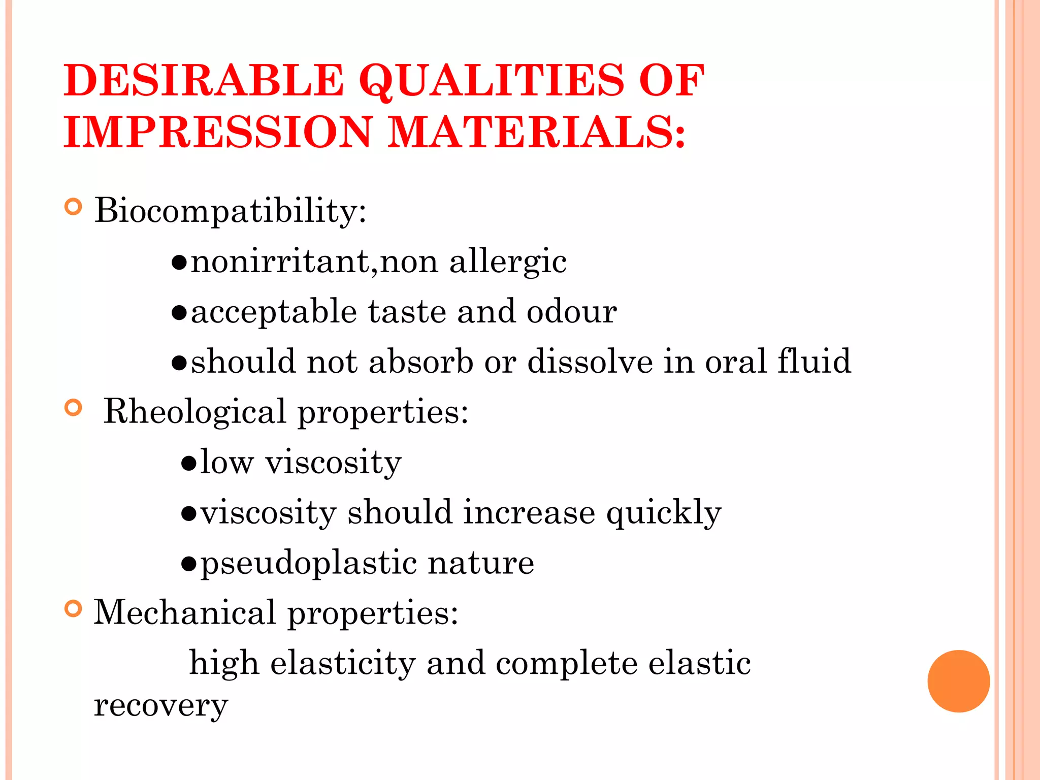 recent advances in impression materials | PPT