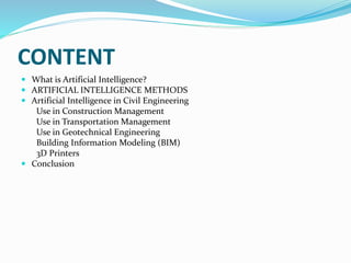 Artificial Intelligence in Civil Engineering. | PPTX