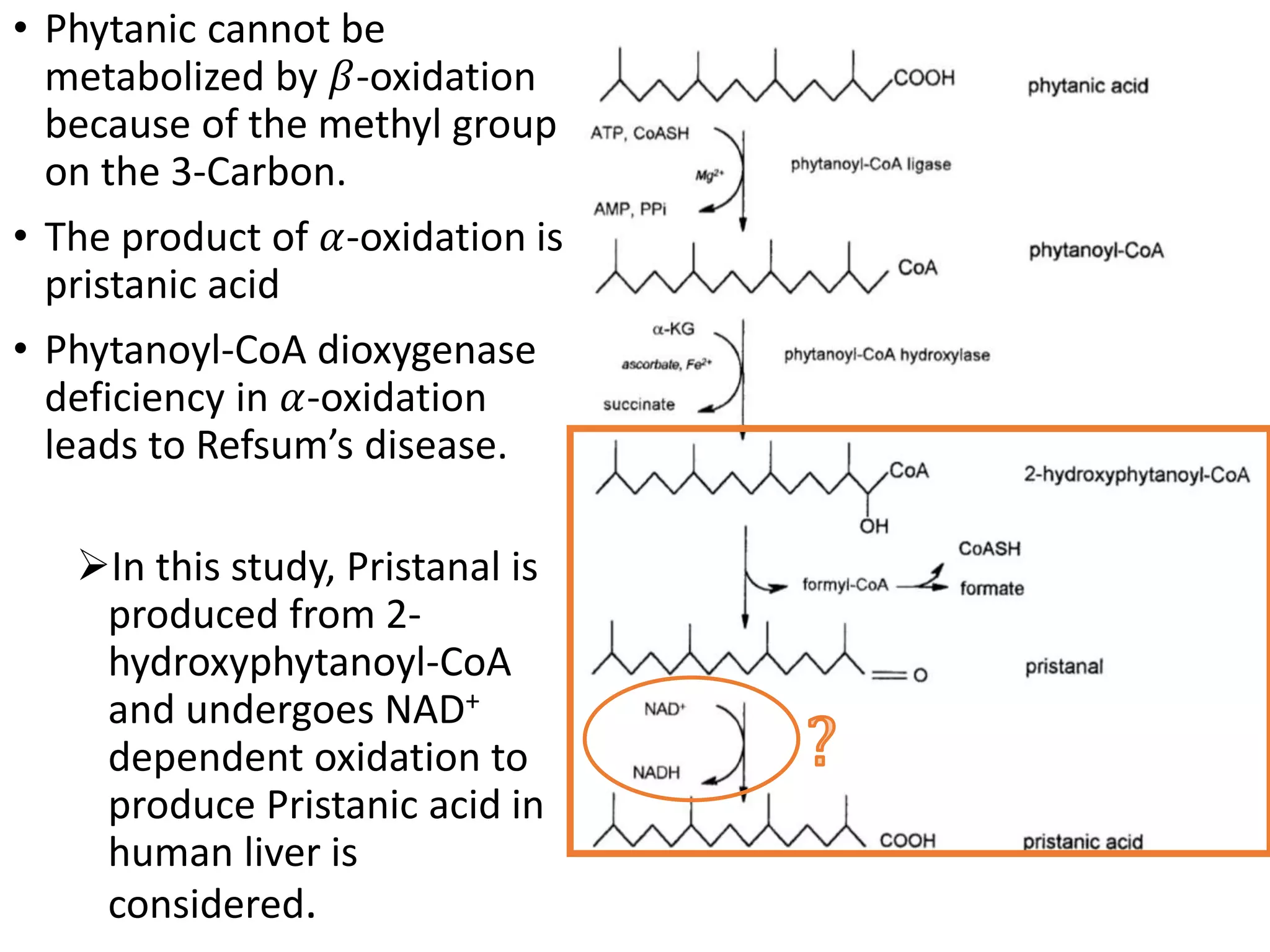Alpha oxidaiton of Phytanic acid | PPT