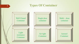 Quality Testing For Container, Closure And Secondary packaging Material ...