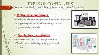 Quality Testing For Container, Closure And Secondary packaging Material ...