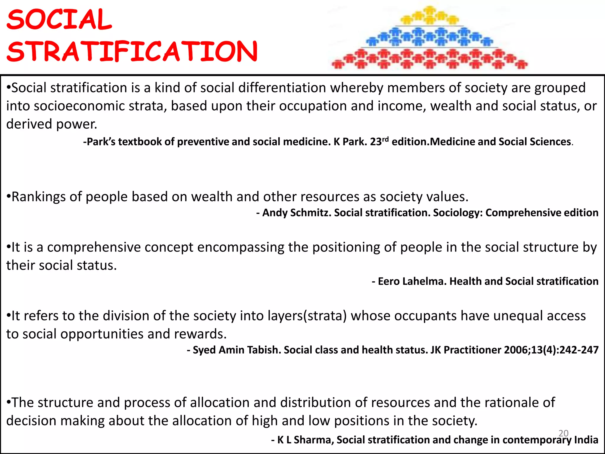Social stratification and Health | PPTX