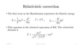 Fine Structure of Hydrogen like atoms | PDF