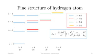 Fine Structure of Hydrogen like atoms | PDF
