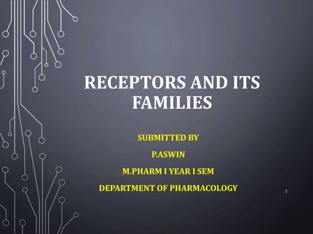 RECEPTORS and its FAMILIES, Detailed Pharmacology | PPTX | Chemistry ...