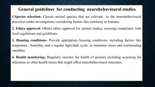Neurobehavioural studies on animals and role of H & E staining in brain ...