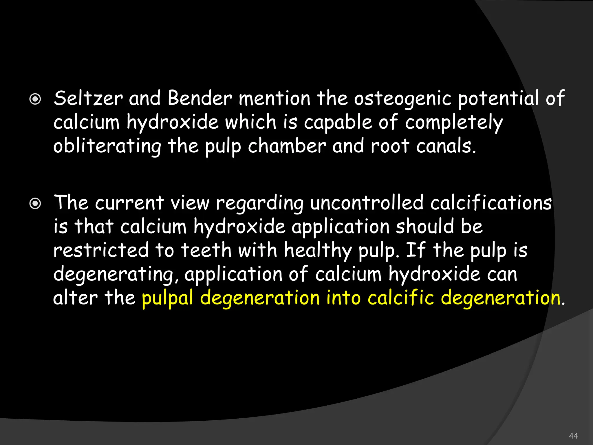 CALCIUM HYDROXIDE in Dentistry | PPTX