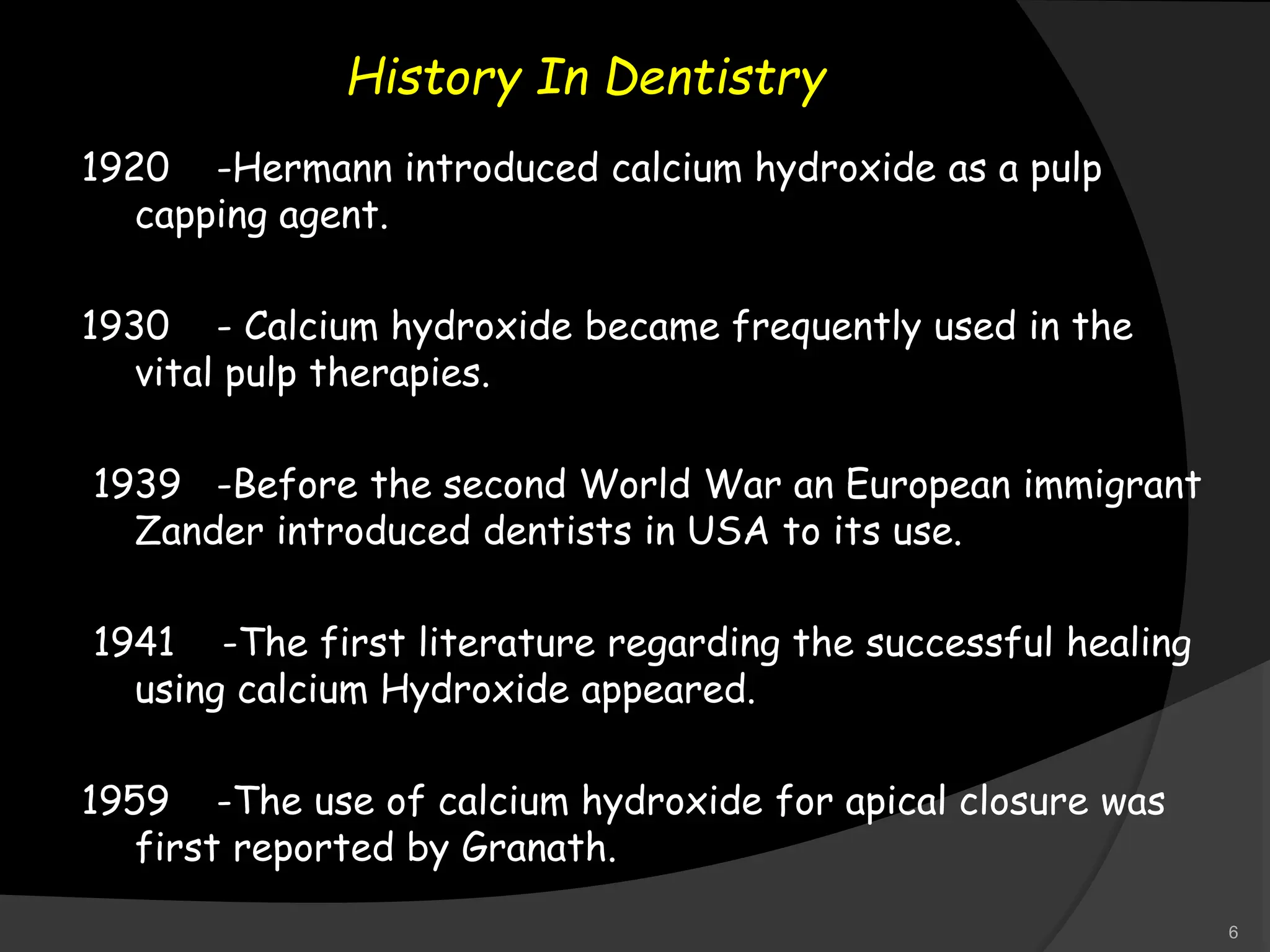 CALCIUM HYDROXIDE in Dentistry | PPTX
